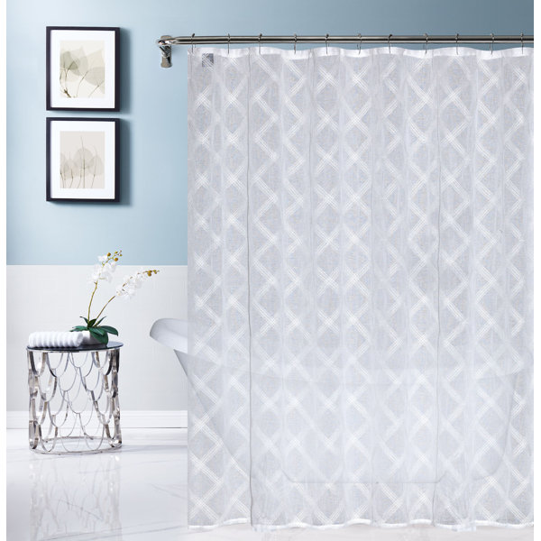 Ellen Tracy Slipcovers Katherine Geometric Shower Curtain Wayfair